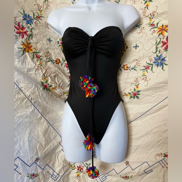 Vintage | Swim | 7s Vintage Italian Pom Pom One Piece Bathing Suit ...